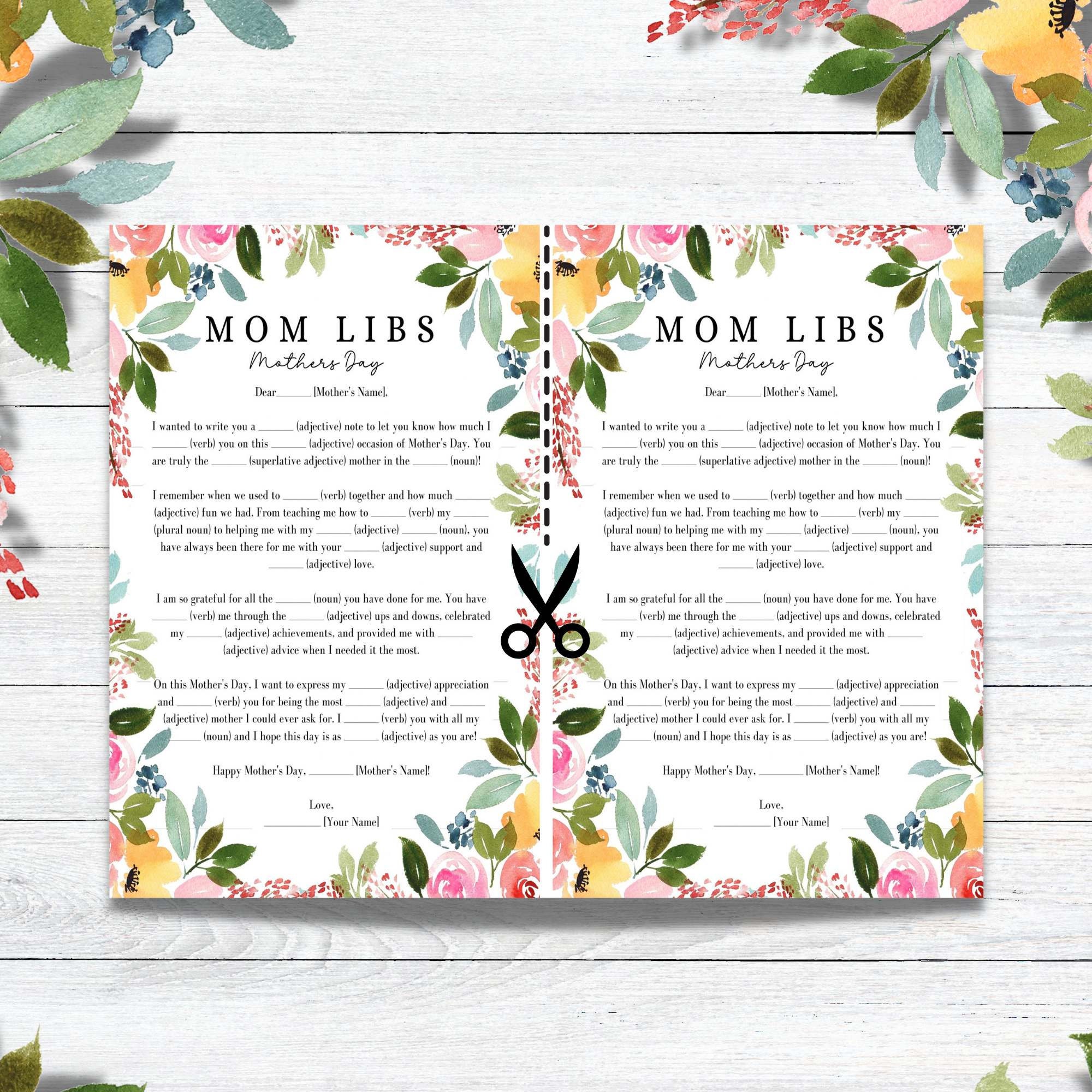 Mother's Day Mad Libs | Mad Libs | Mother Day Game | Printable Mothers ...