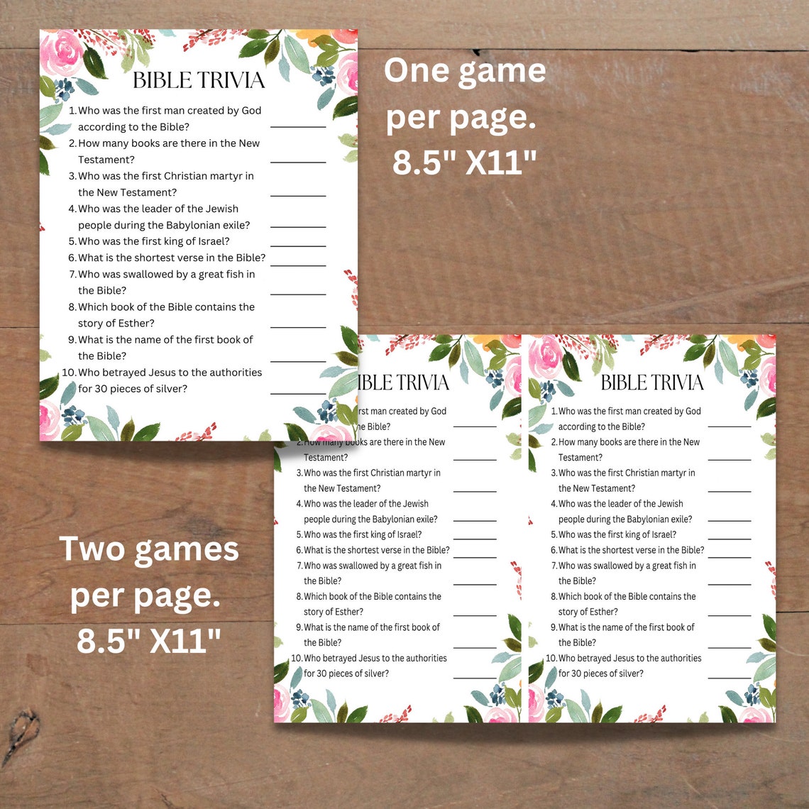 Bible Trivia, Church Party Game, Bible Game, Fun Church Game, Bible ...