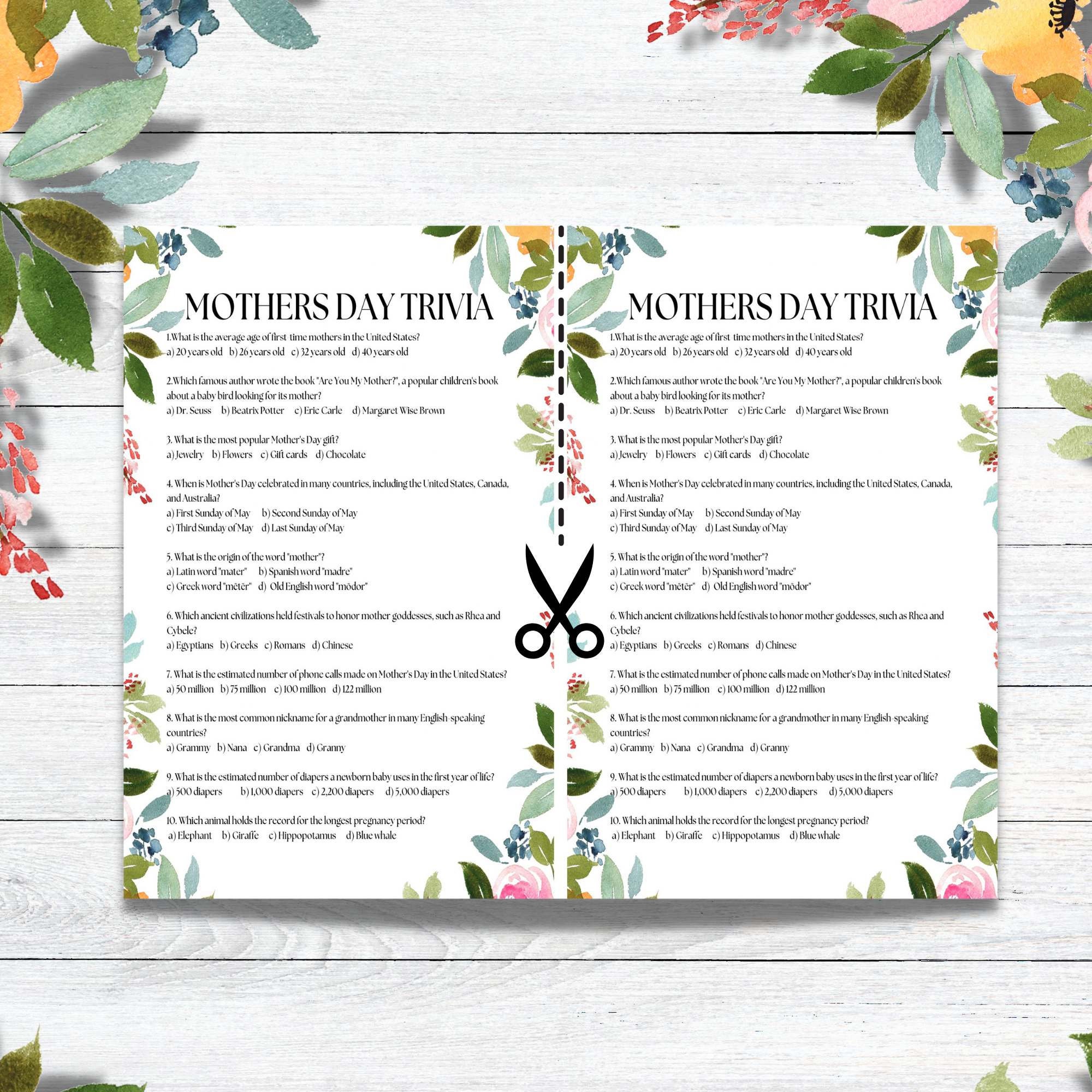 Mother's Day Trivia Quiz | True or False Game | Mother Day Trivia Game ...