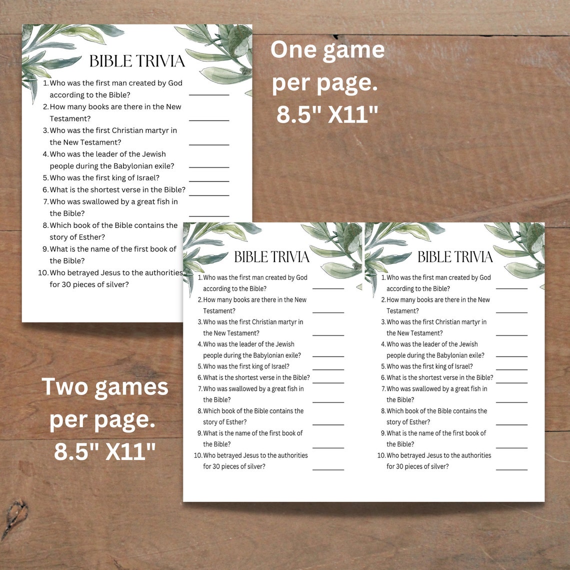 Bible Trivia, Church Party Game, Bible Game, Fun Church Game, Bible ...