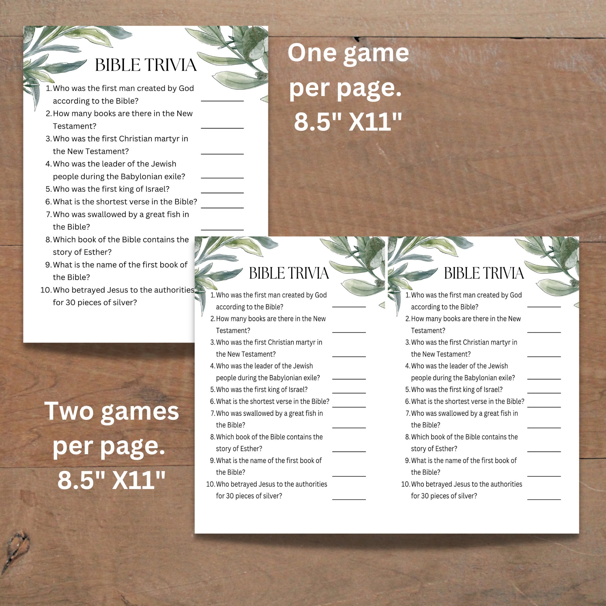 Bible Trivia, Church Party Game, Bible Game, Fun Church Game, Bible ...