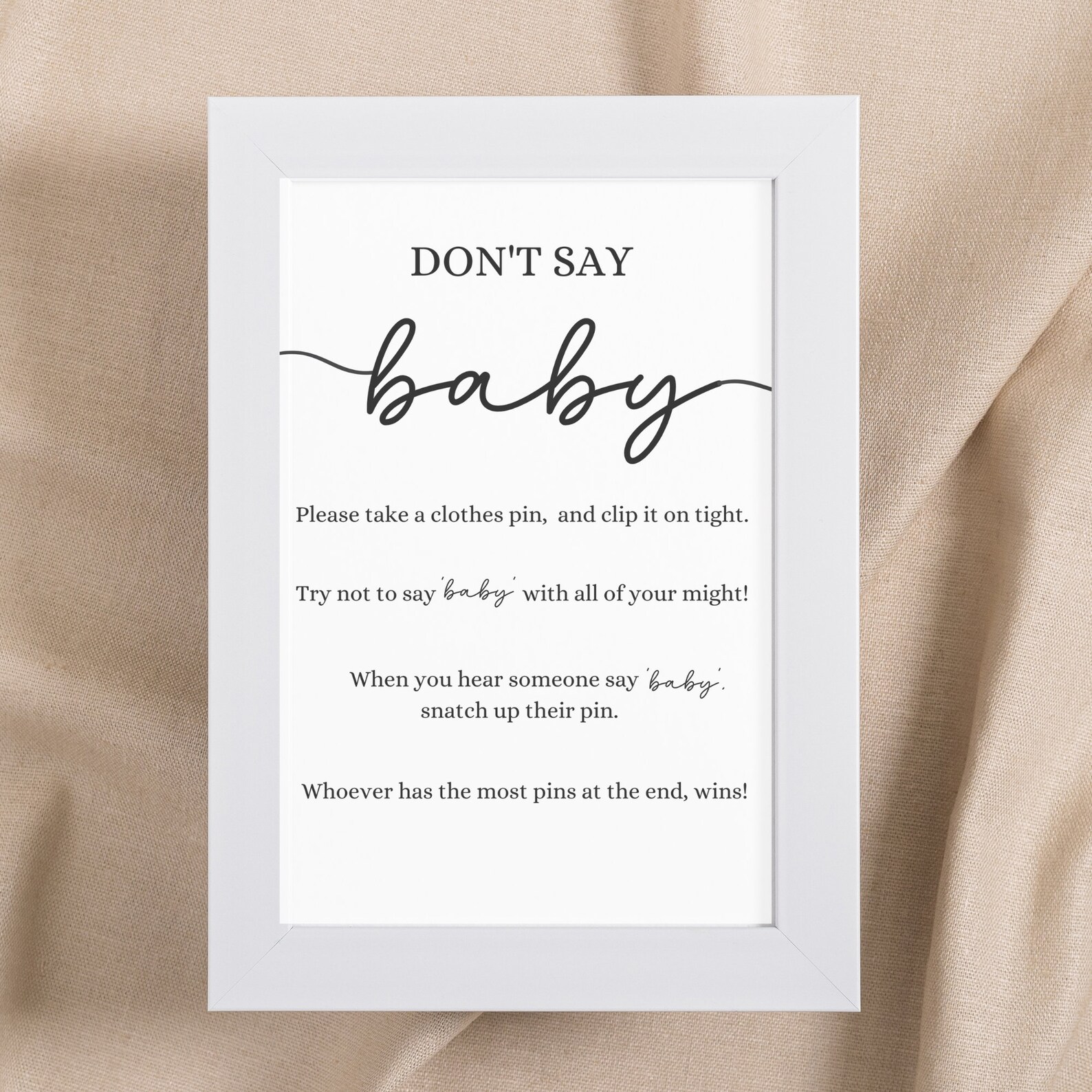 Don't Say Baby Game, Don't Say Baby Printable, Don't Say Baby Baby ...