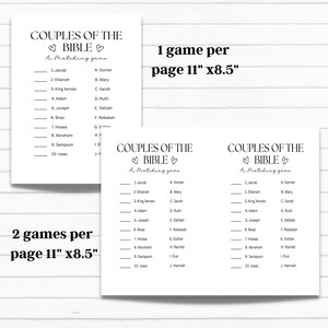 Bible Couples Match Game | Valentine Bible Match Party Game | Bible ...