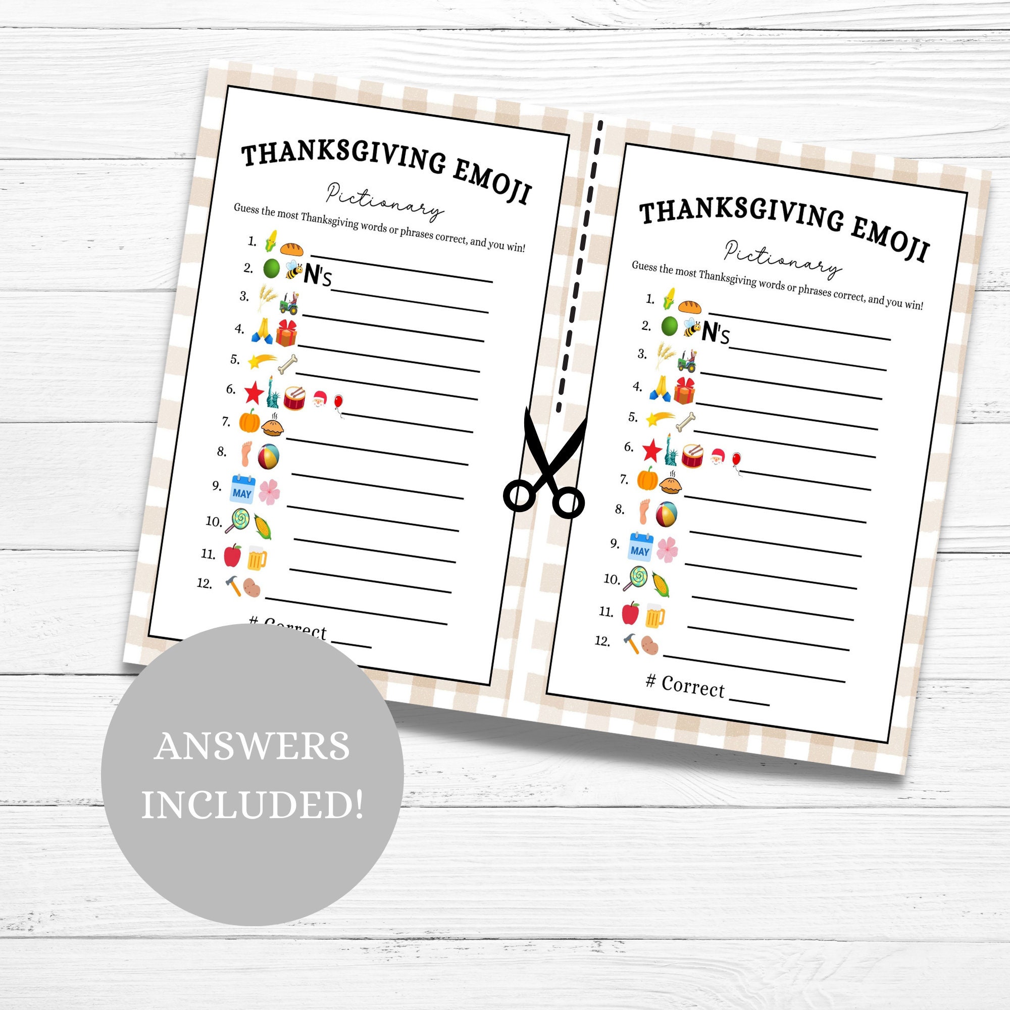 Thanksgiving Emoji Pictionary Game, Thanksgiving Printable Games, Fun ...