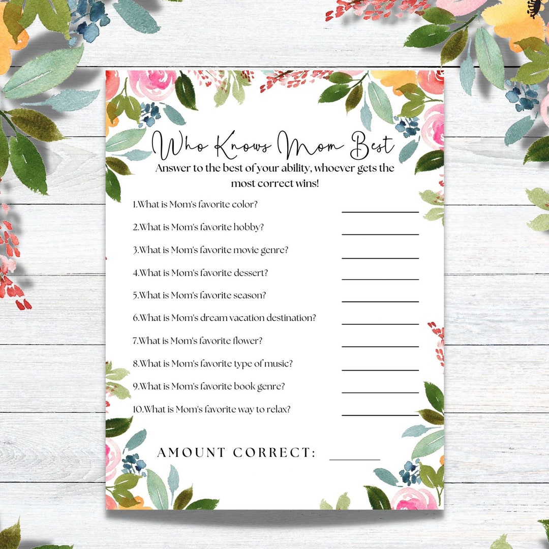 Mother's Day Trivia Quiz | Who Knows Mom Best | Mother Day Trivia Game ...