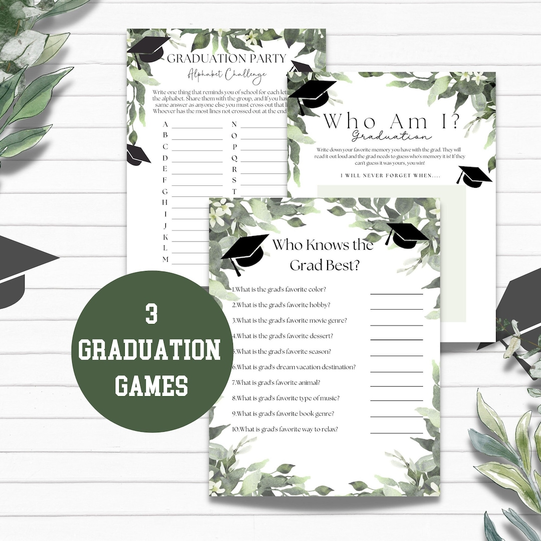 Graduation Games Bundle, Graduation Games Printable, Graduation Party ...