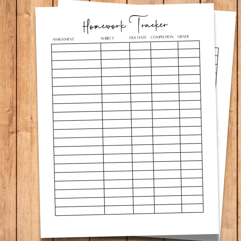 Printable Homework To-do-list , Fillable Homework Planner, Homework ...