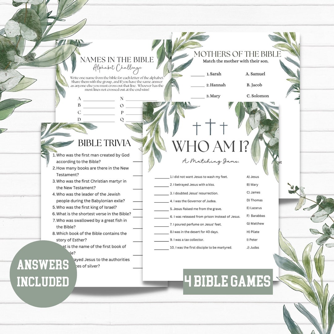 4 Bible Games| Bible Trivia | Bible Trivia Game | Bible Games ...