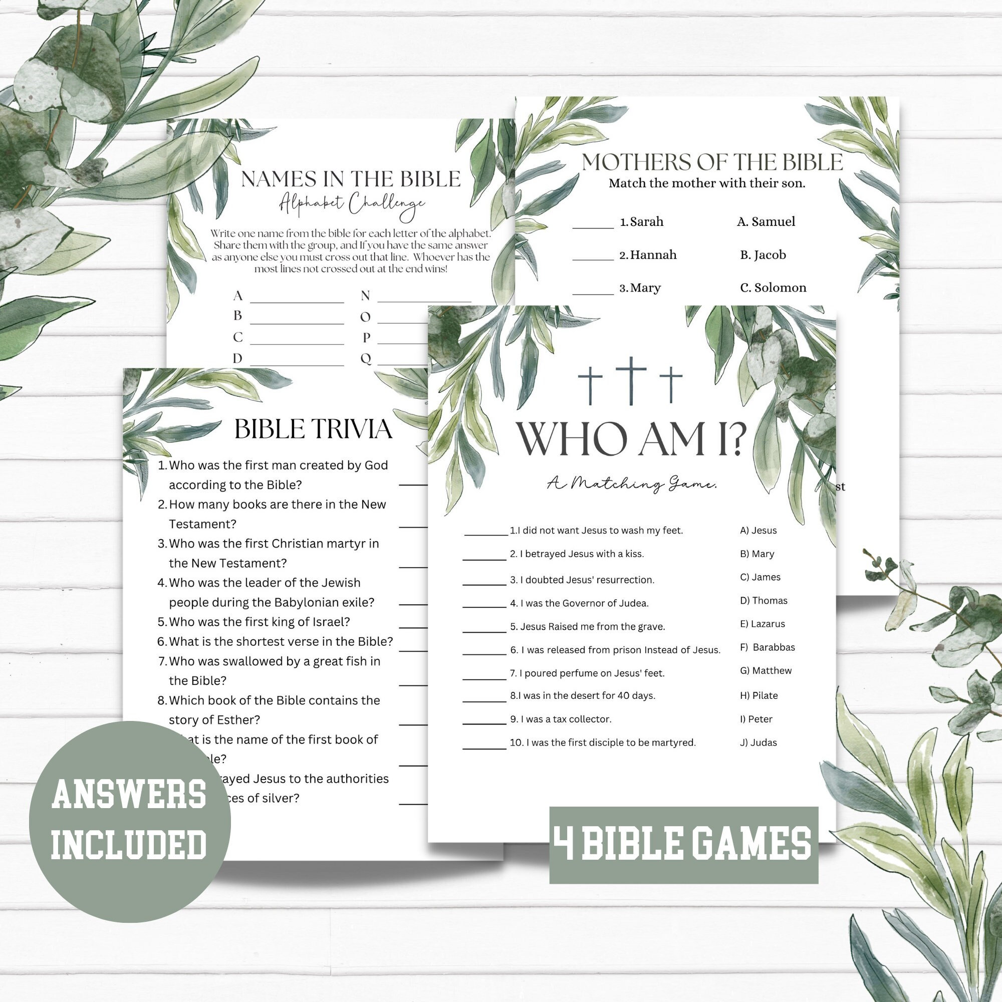 4 Bible Games| Bible Trivia | Bible Trivia Game | Bible Games ...