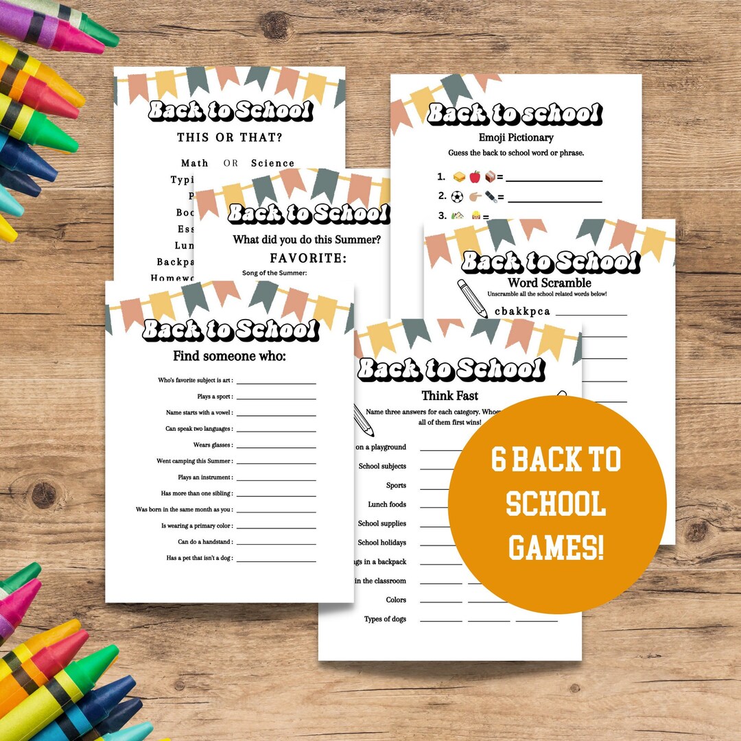 Back to School Games, Elementary School Games, First Day of School ...