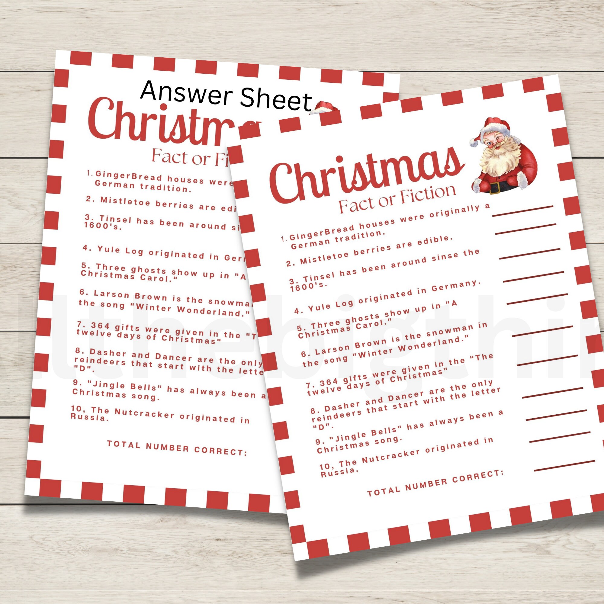 Christmas Game, Fact or Fiction Game, Holiday Party Game, Christmas ...