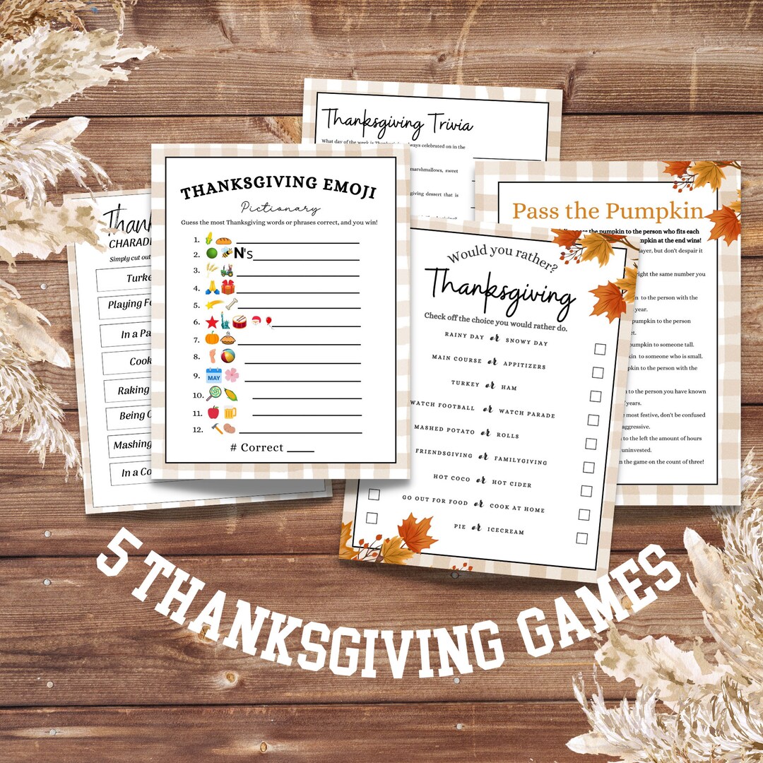 Thanksgiving Games Bundle, Printable Games, Dinner Party Games ...