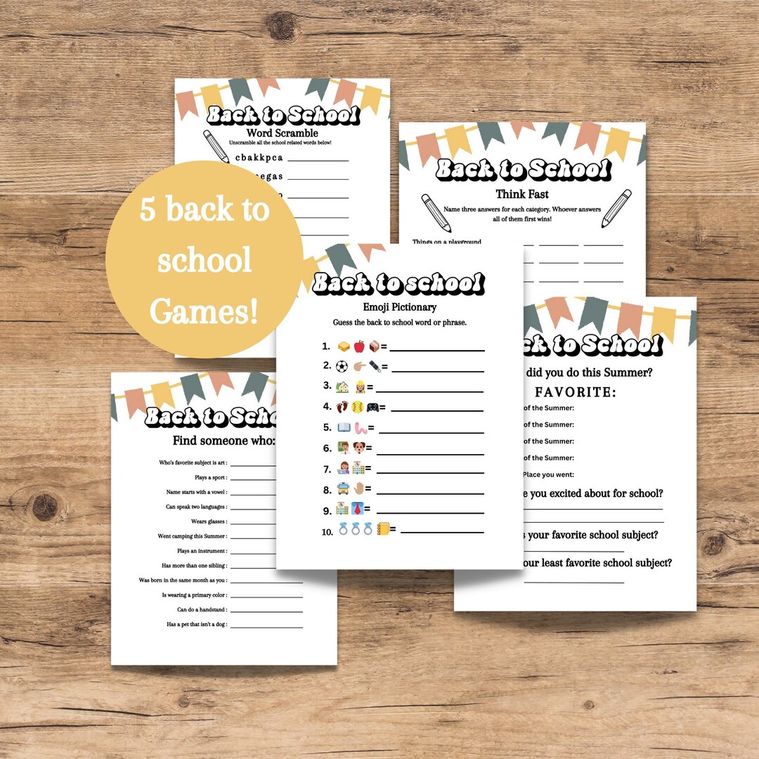 Back to School Games, Elementary School Games, First Day of School ...