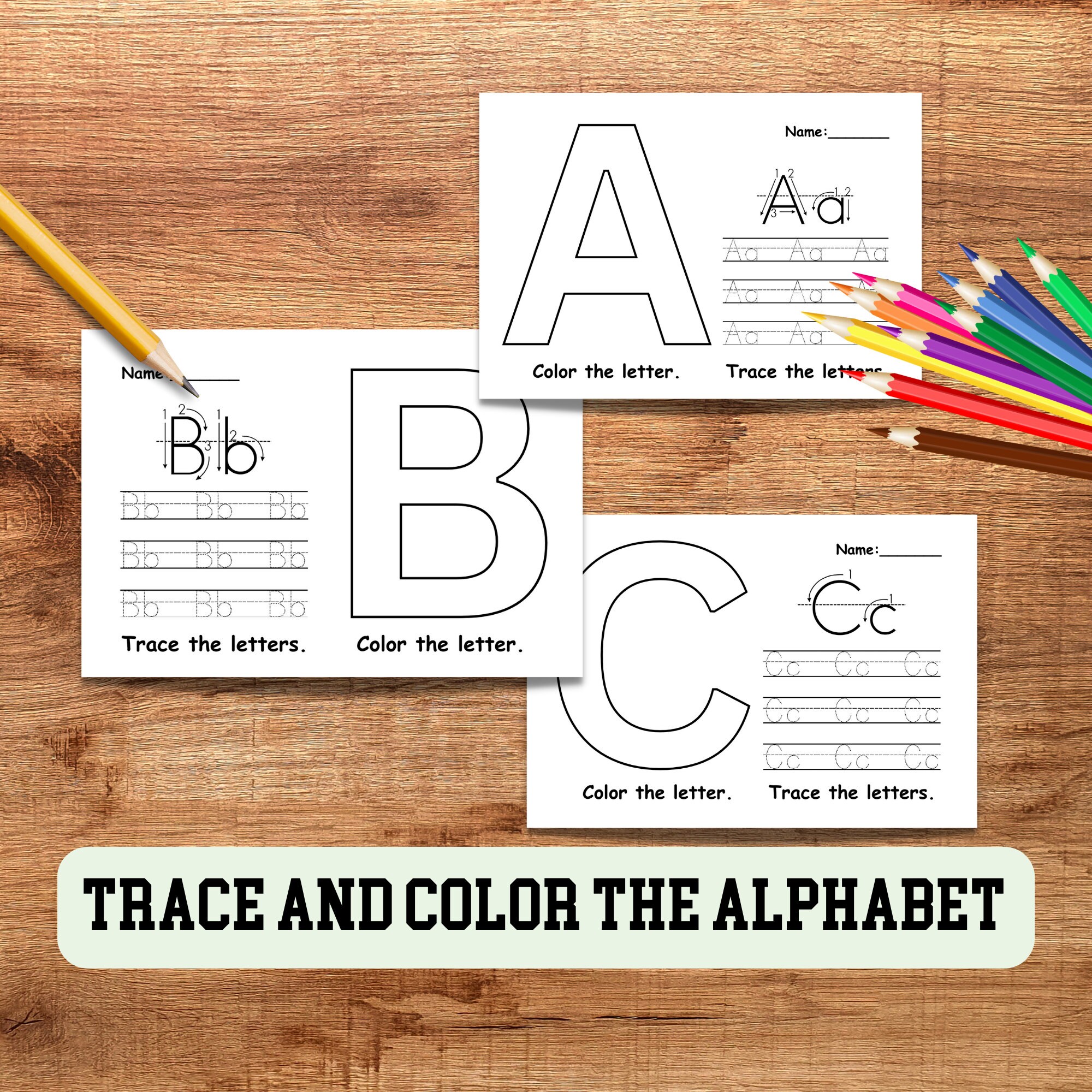 Instant Download Alphabet Worksheets, Printable, Tracing, Coloring ...