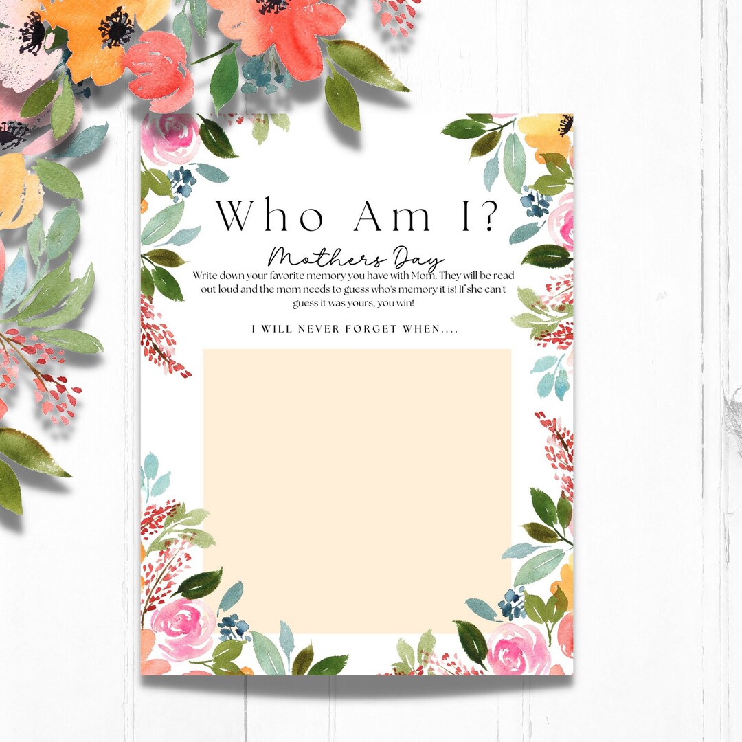 Mother's Day Game | Who Am I | Mother Day Memory Game | Printable ...