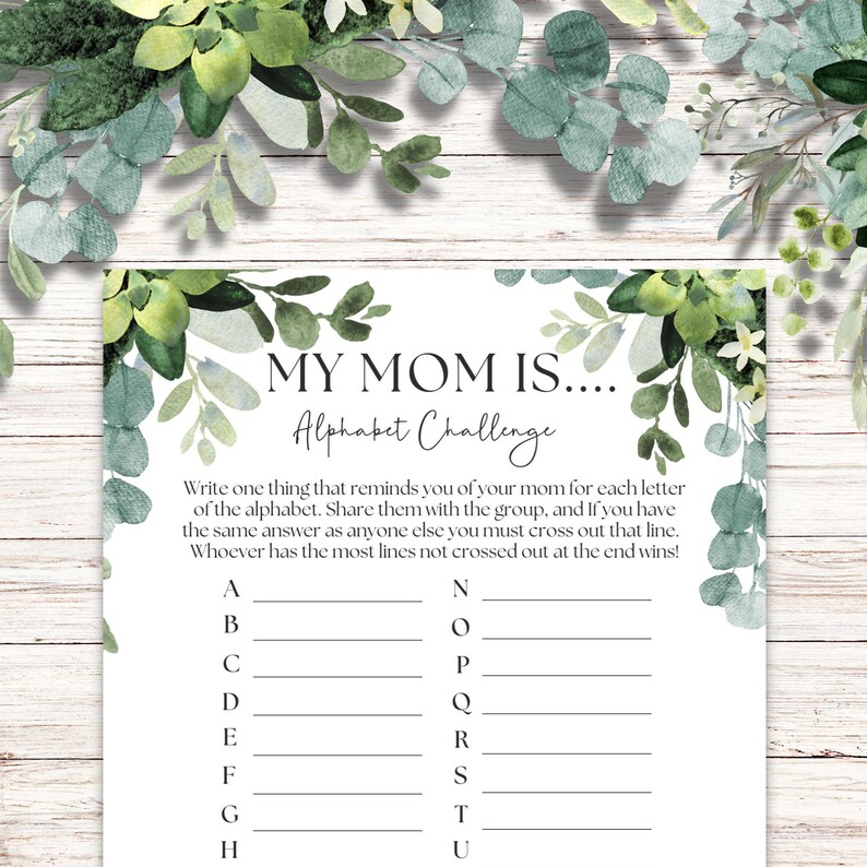Mother's Day Game | Scattergories | Mother Day Family Games| Printable ...