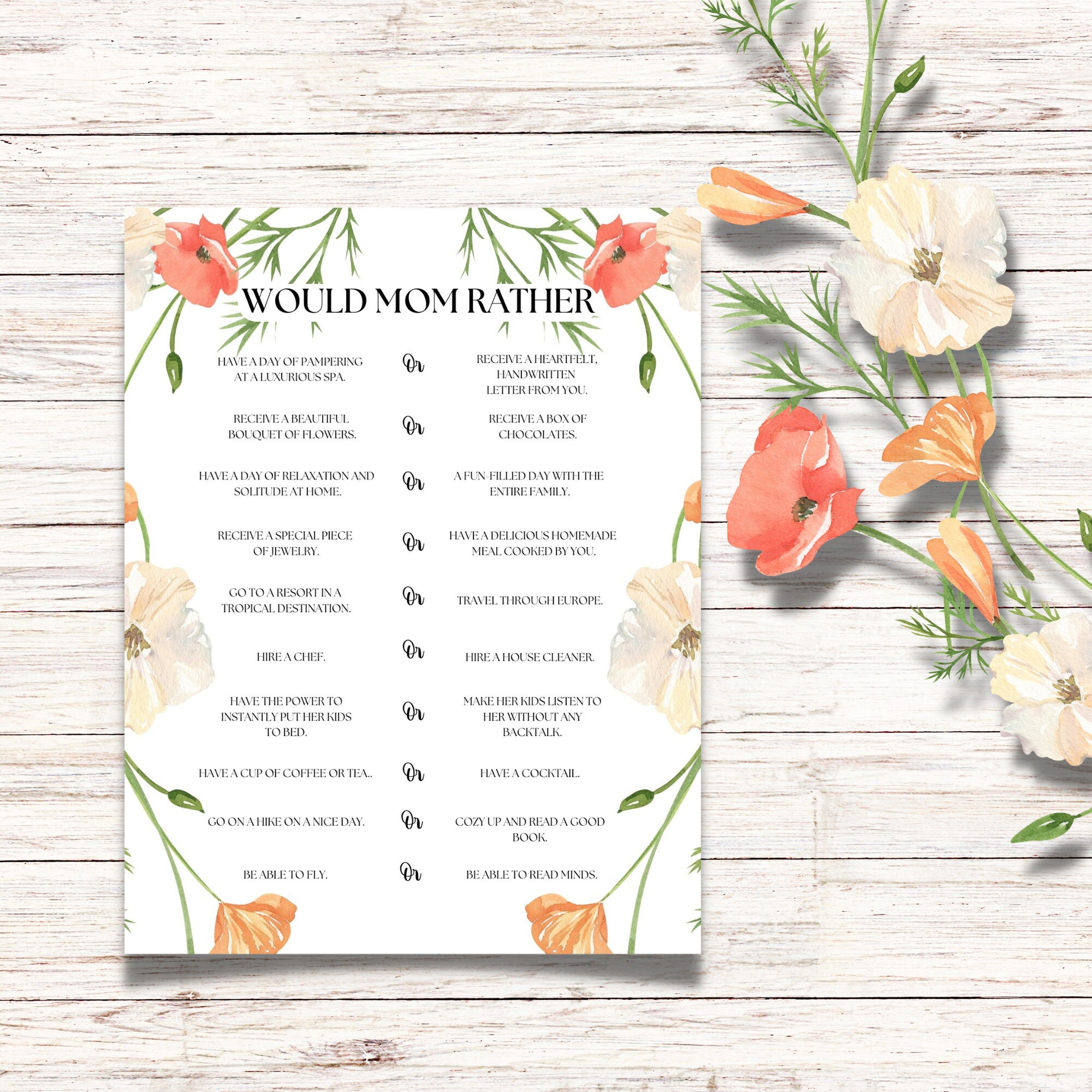 Printable Mother's Day Games Bundle, Mother's Day Quiz, Family Brunch ...