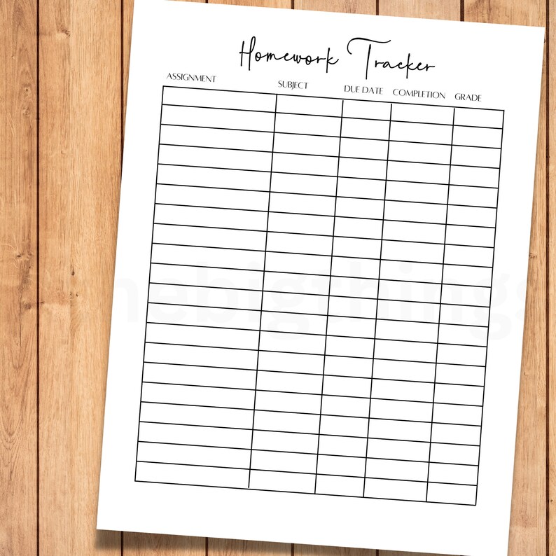 Printable Homework To-do-list , Fillable Homework Planner, Homework ...