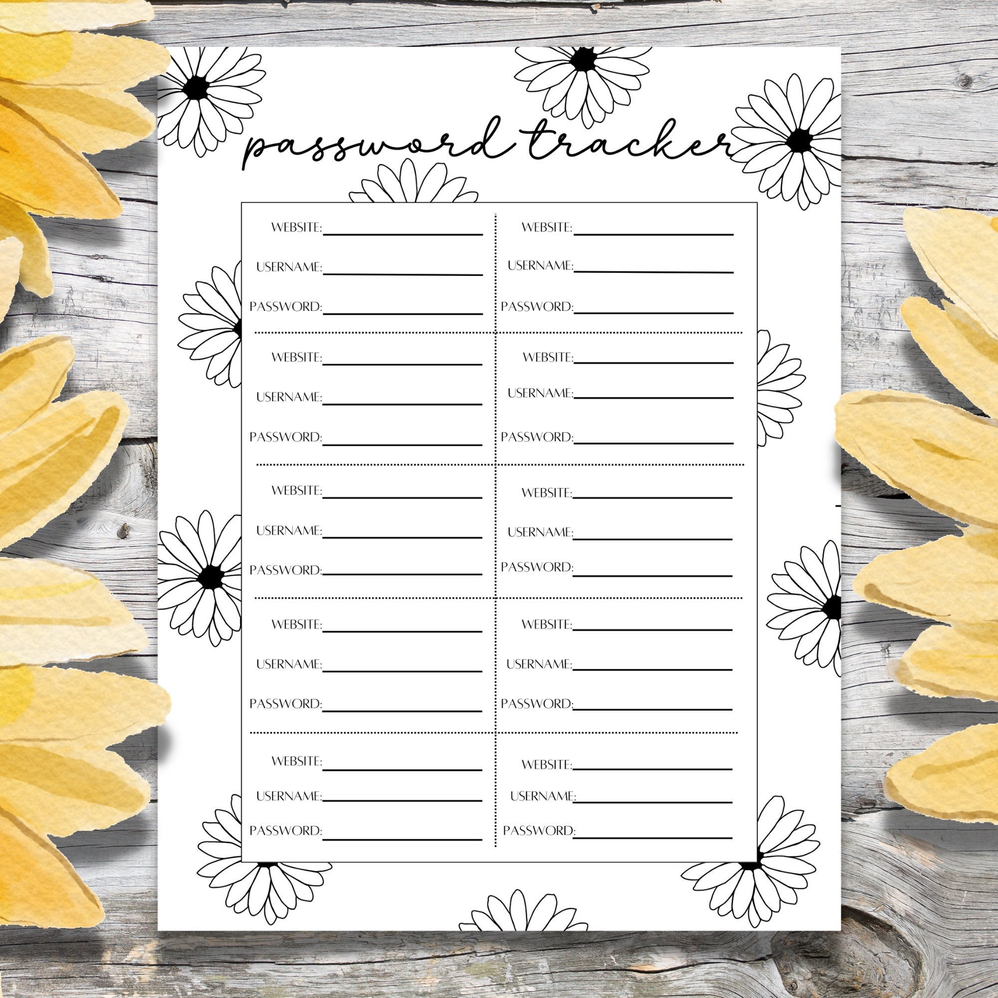 Printable Password Tracker, Password Log and Password Keeper, Journal ...