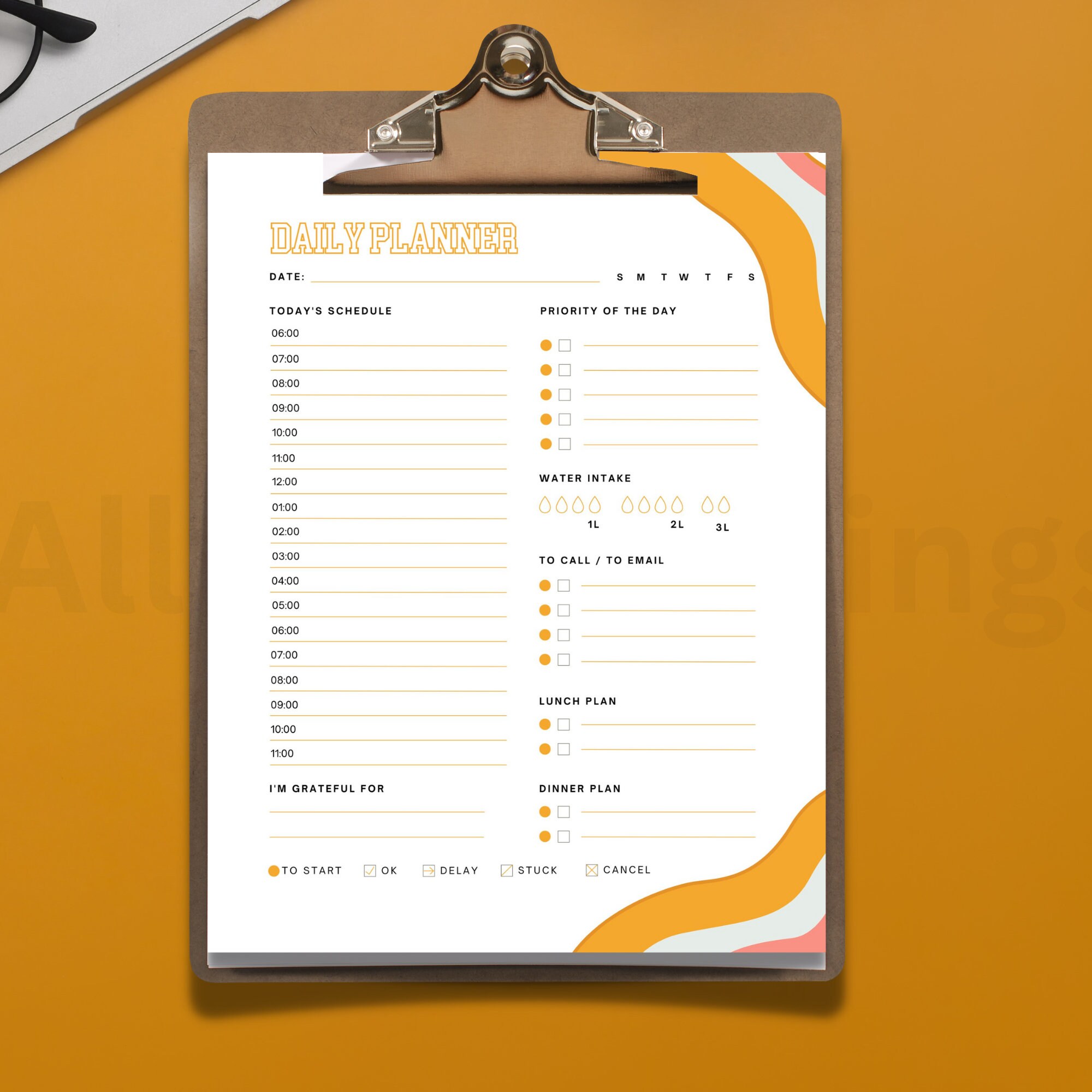 Daily Planner, Instant Download, Work From Home Planner, Personal Daily ...