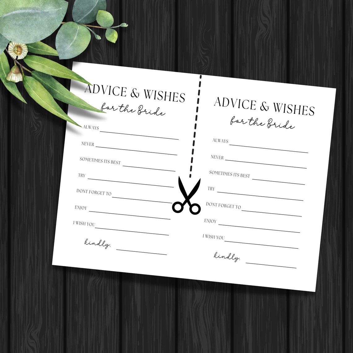 Advice and Wishes Card | Modern Bridal Shower | Advice for the Bride-to ...