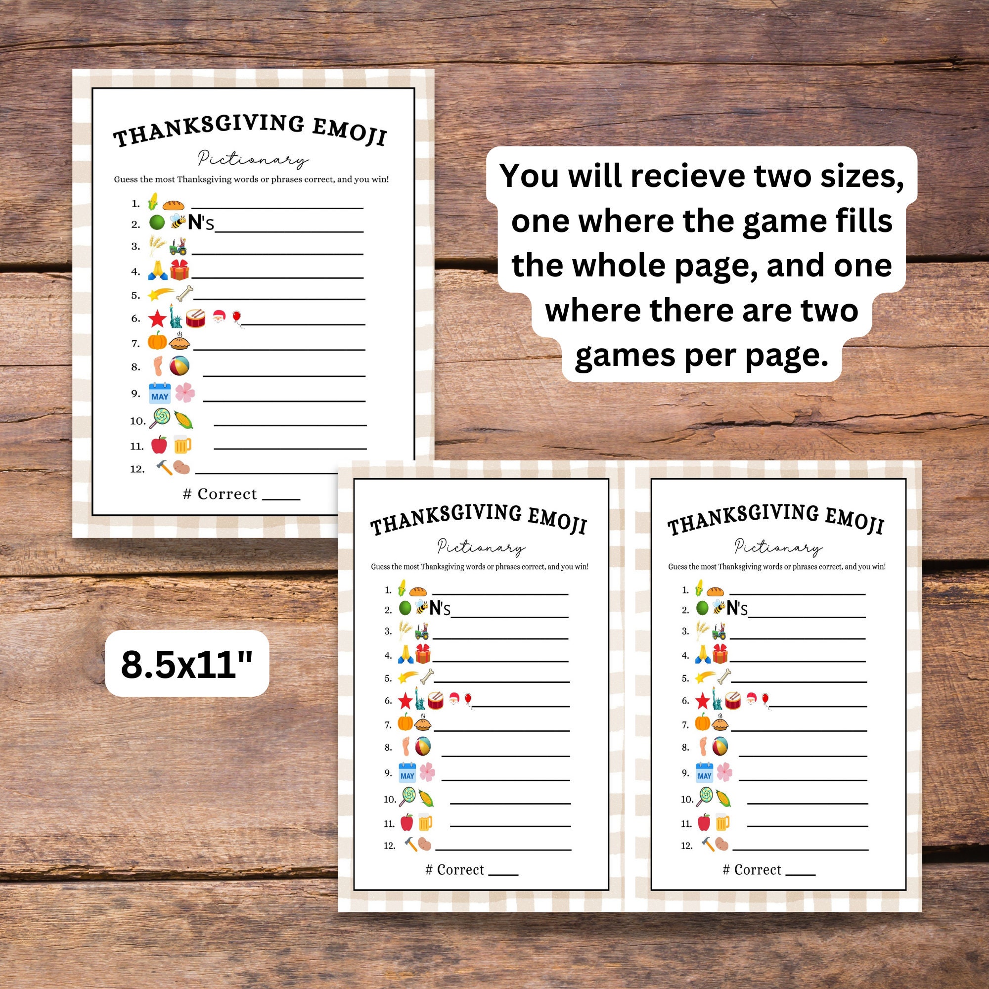 Thanksgiving Emoji Pictionary Game, Thanksgiving Printable Games, Fun ...