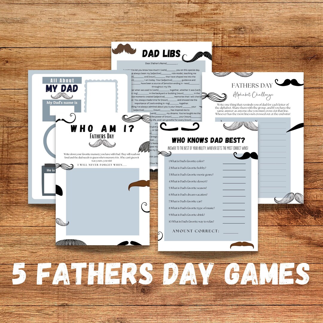 Father's Day Game Bundle | Printable Father's Day Games for Kids and ...