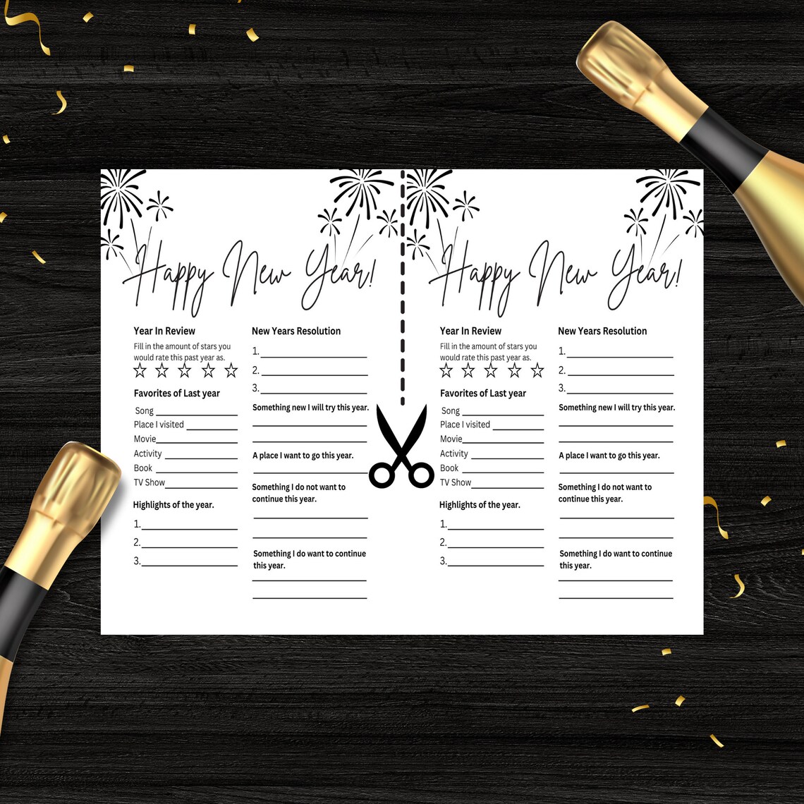 New Years Year in Review Game, New Year Eve Party Game, New Year Eve ...