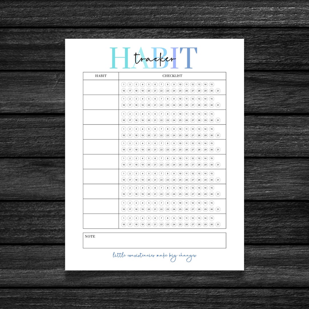 Monthly Habit Tracker Printable, Habit Tracker Template, Routine ...