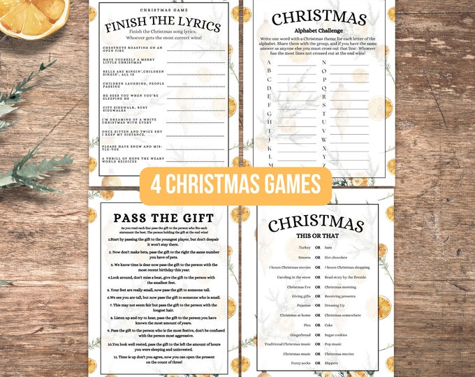 Christmas Games Bundle, Holiday Party Games Bundle, Printable Christmas ...