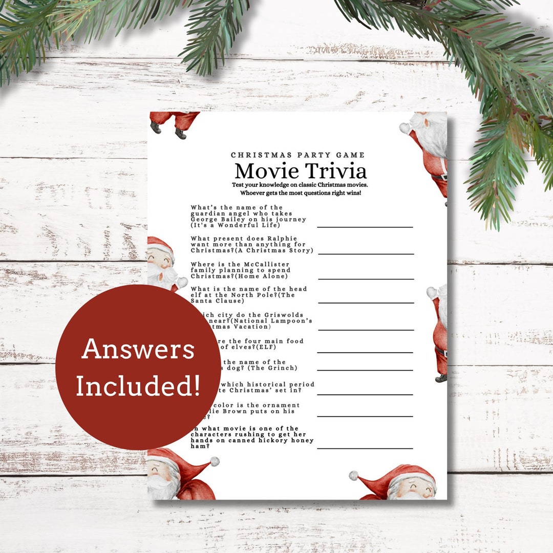 Christmas Movie Trivia Game, Christmas Trivia Printable Games ...