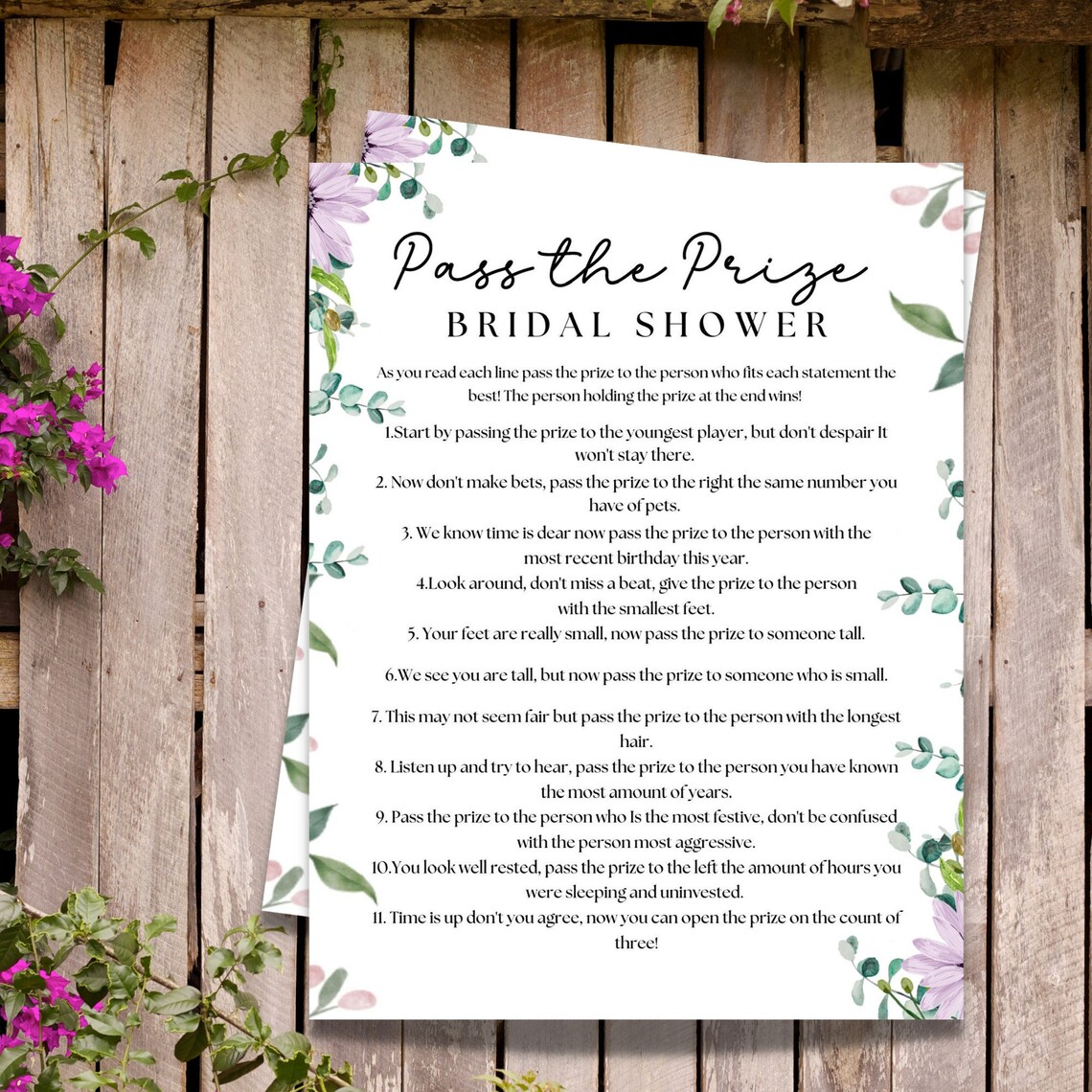 Pass the Prize Bridal Shower Game, Bridal Shower Game, Pass the Poem ...