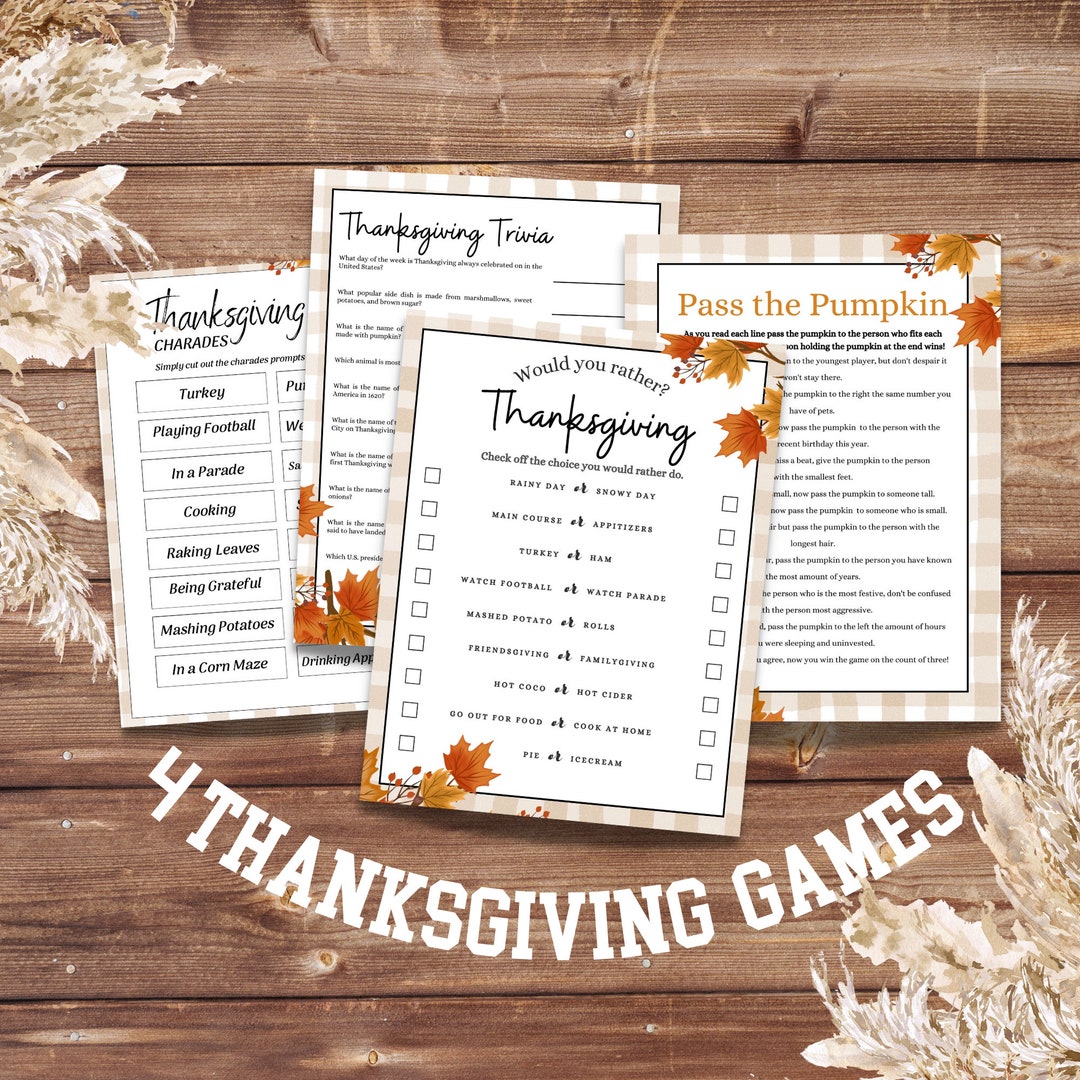 Thanksgiving Games Bundle, Printable Games, Dinner Party Games ...