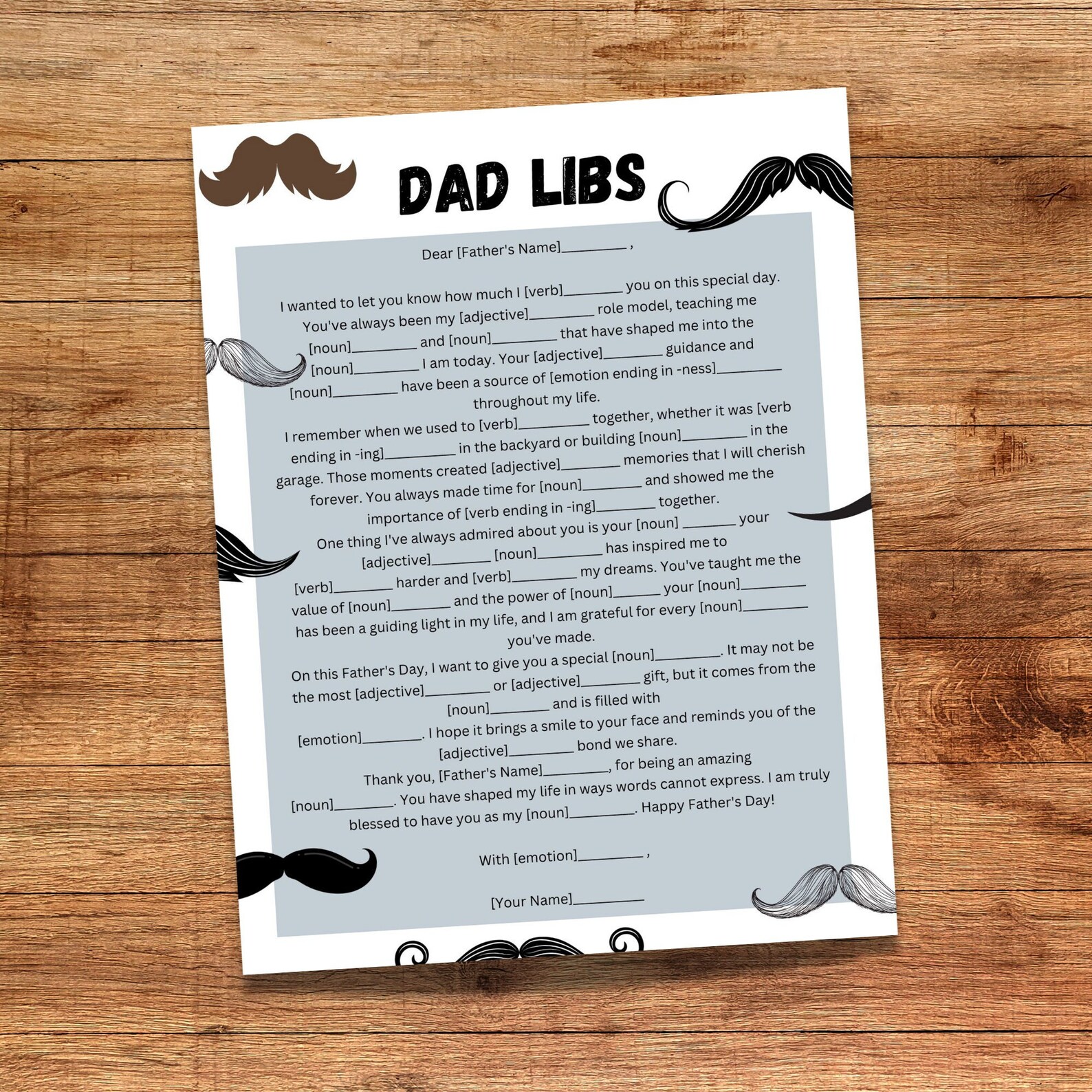 Father's Day Game, Father's Day Gift, Dad Libs Activity! Cool Dad ...