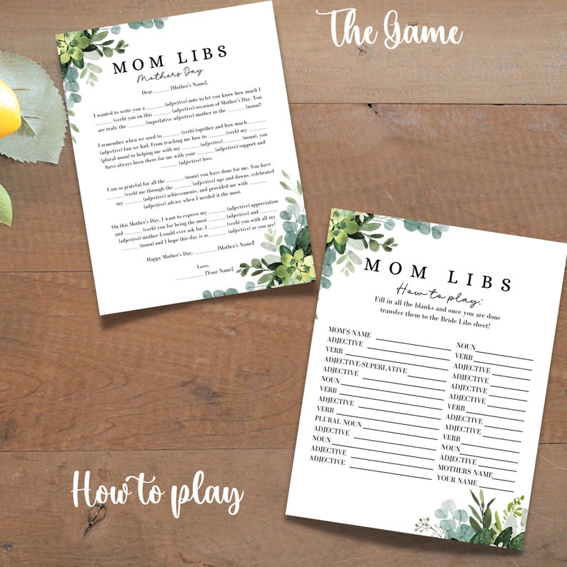 Mother's Day Mad Libs Mad Libs Mother Day Game - Etsy