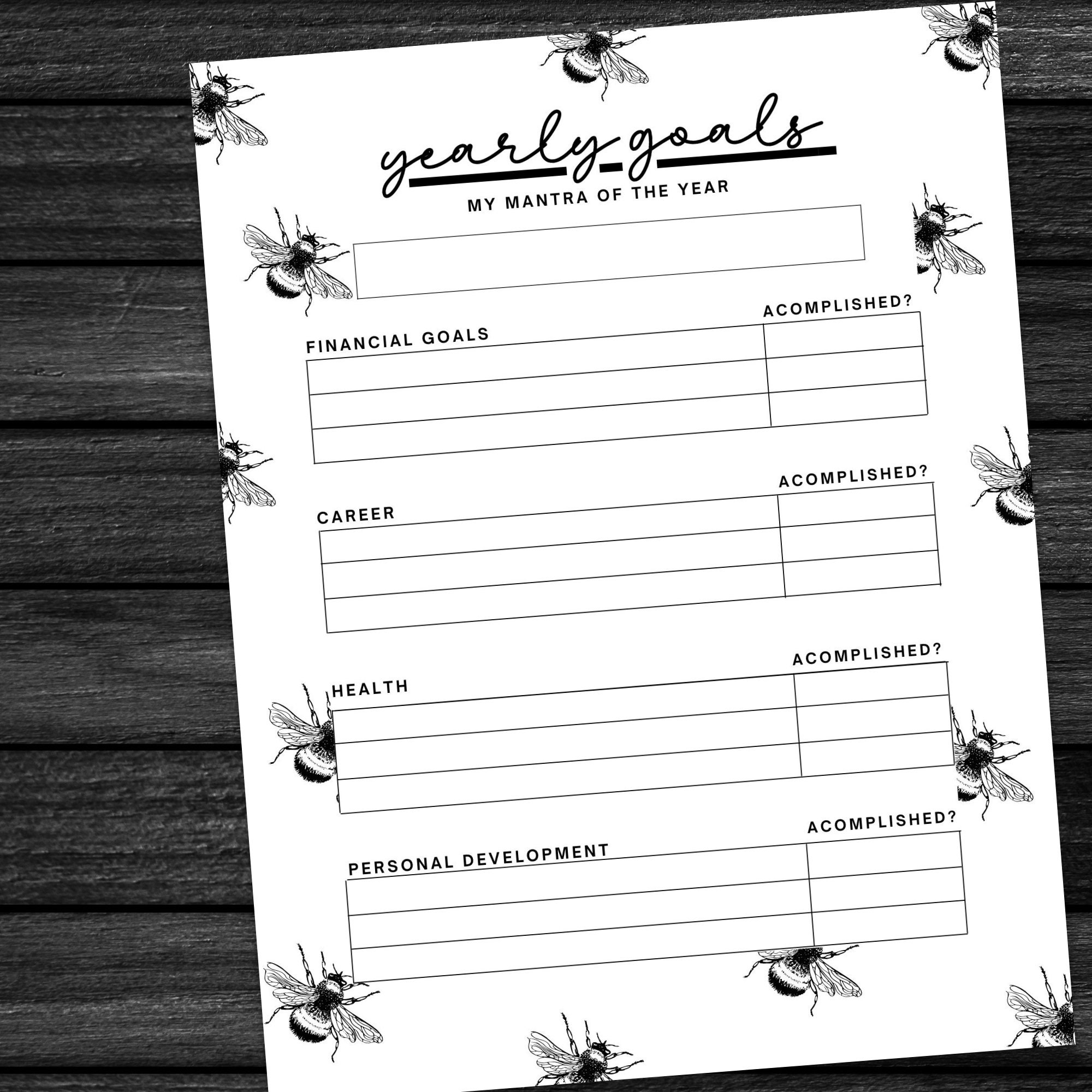 Top 4 Goals - Yearly Goals, Quarterly Goals, Monthly Goals, Weekly ...