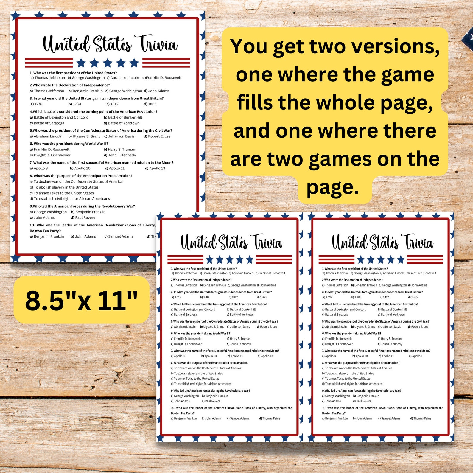 Fourth of July Trivia Game | United States History Trivia | 4th of July ...