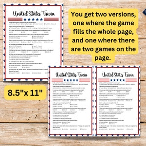 Fourth of July Trivia Game United States History Trivia 4th of July ...