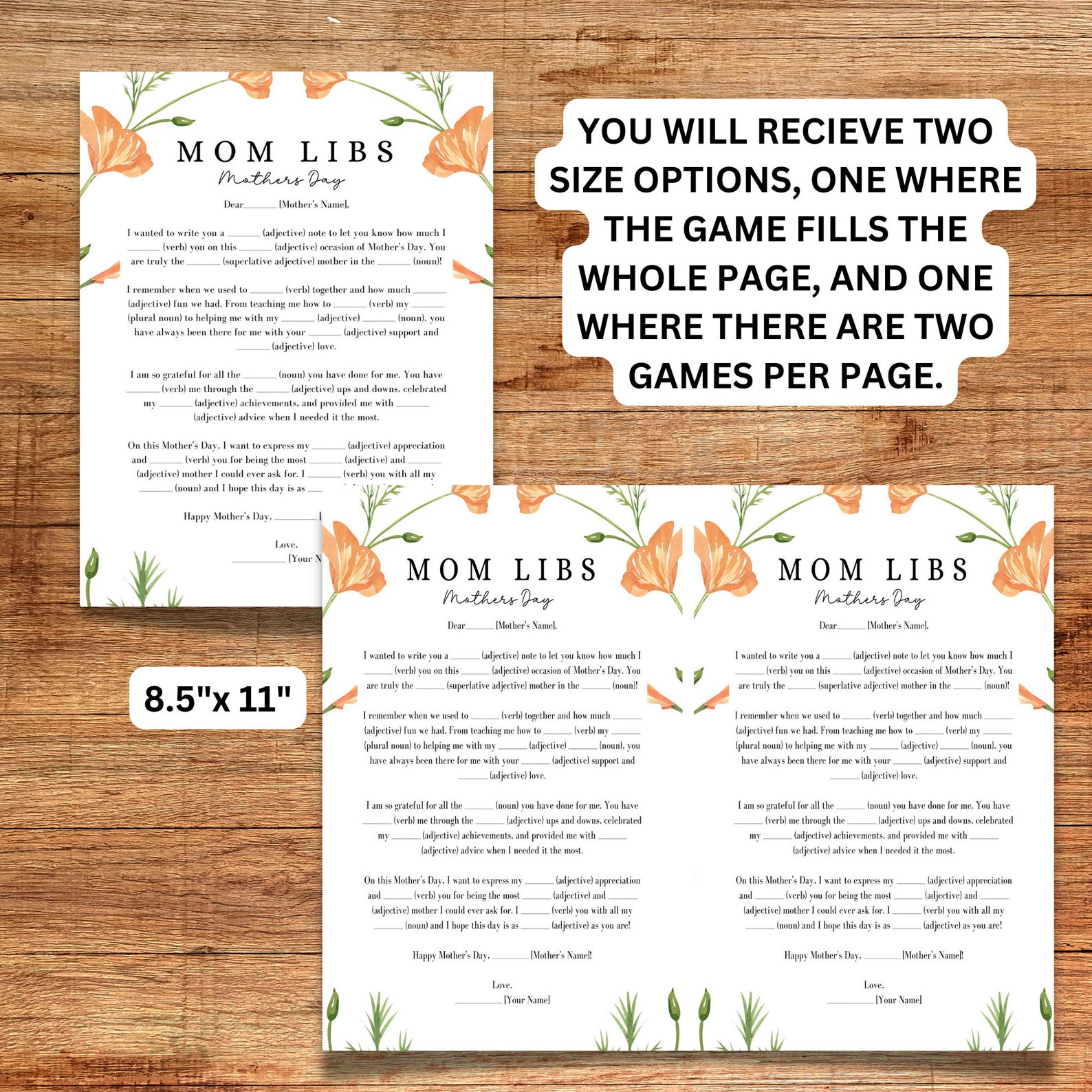 Mother's Day Mad Libs | Mad Libs | Mother Day Game | Printable Mothers ...