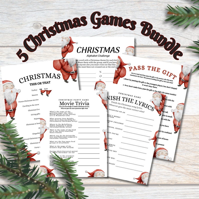 Christmas Games Bundle, Holiday Game Bundle, INSTANT DOWNLOAD ...