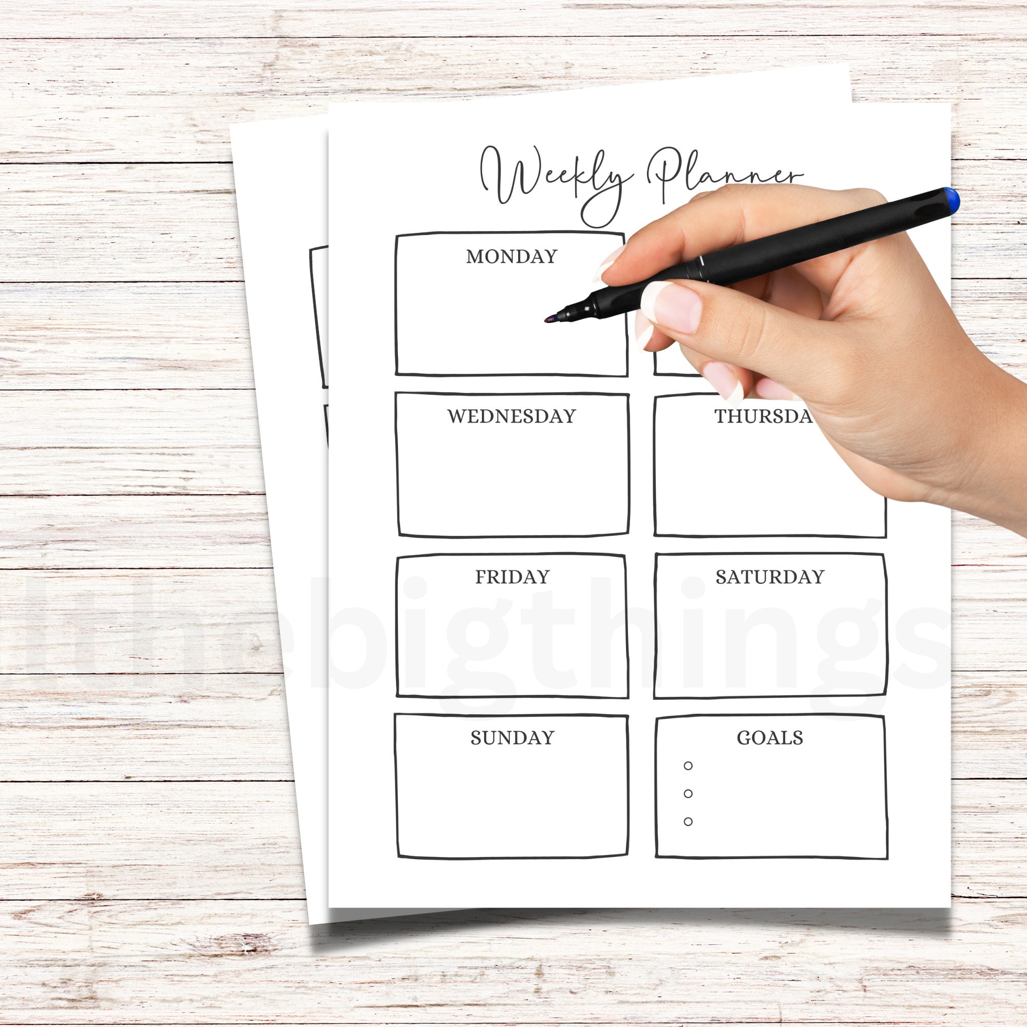 Weekly Planner Printable Landscape, Minimalist Weekly Schedule, Week at ...