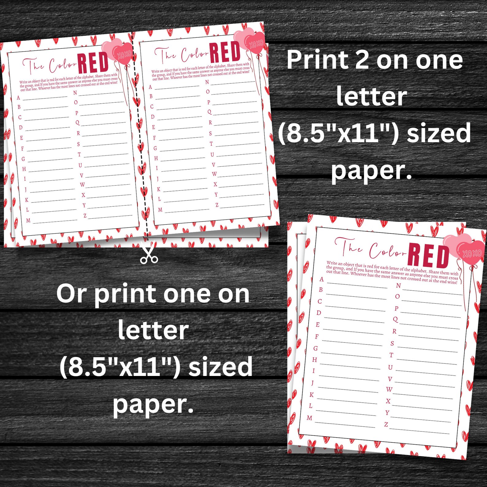 Valentine's Day the Color Red Game | Valentine Printable Games | Fun ...