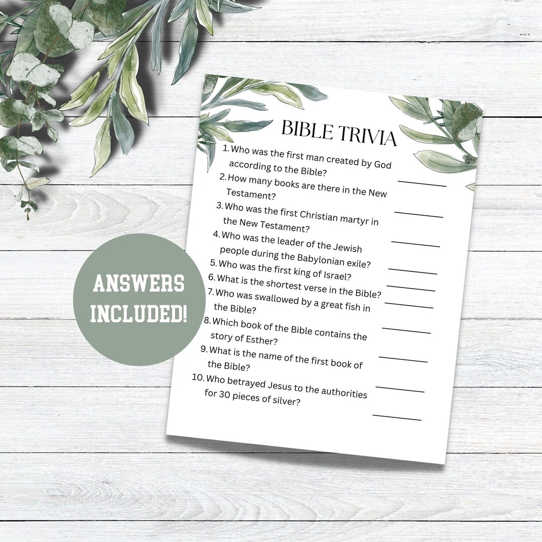 Bible Trivia, Church Party Game, Bible Game, Fun Church Game, Bible ...