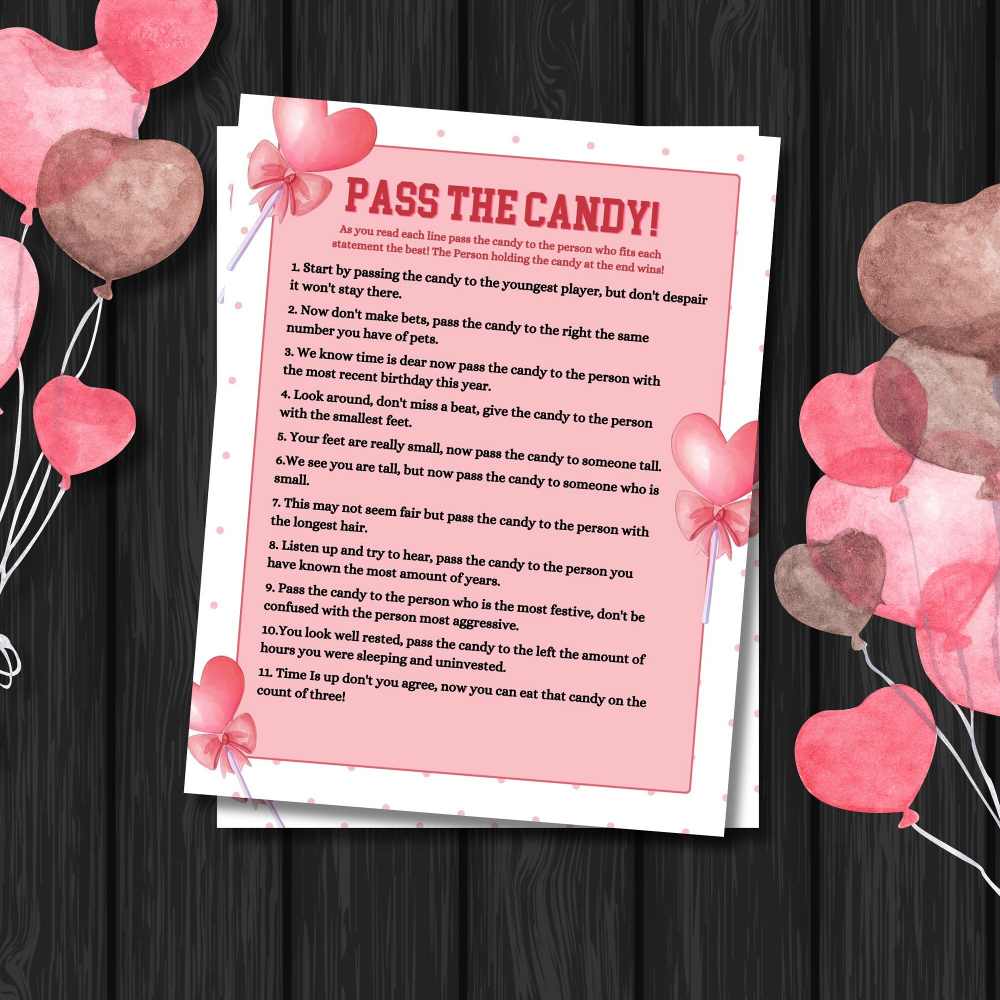 Valentine's Day Pass the Candy Valentine's Party Games Valentines Day ...