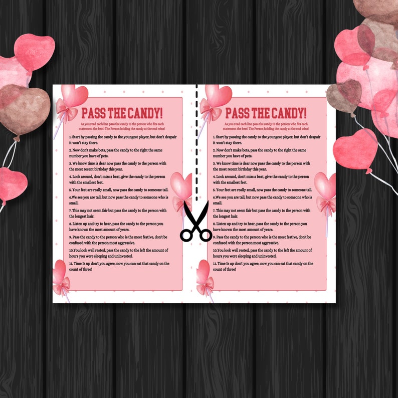 Valentine's Day Pass the Candy Valentine's Party Games Valentines Day ...