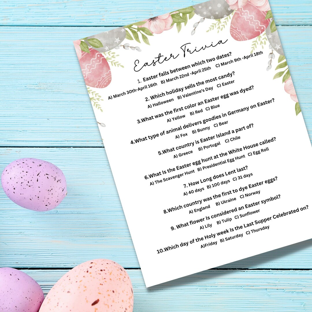 Easter Trivia Game, Easter Trivia Feud, Easter Trivia Quiz, Kids and ...