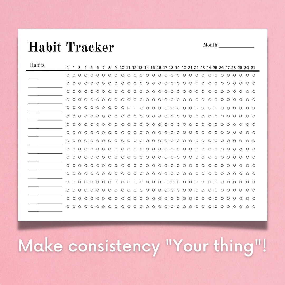 Monthly Habit Tracker Printable Landscape, Habit Tracker Template ...