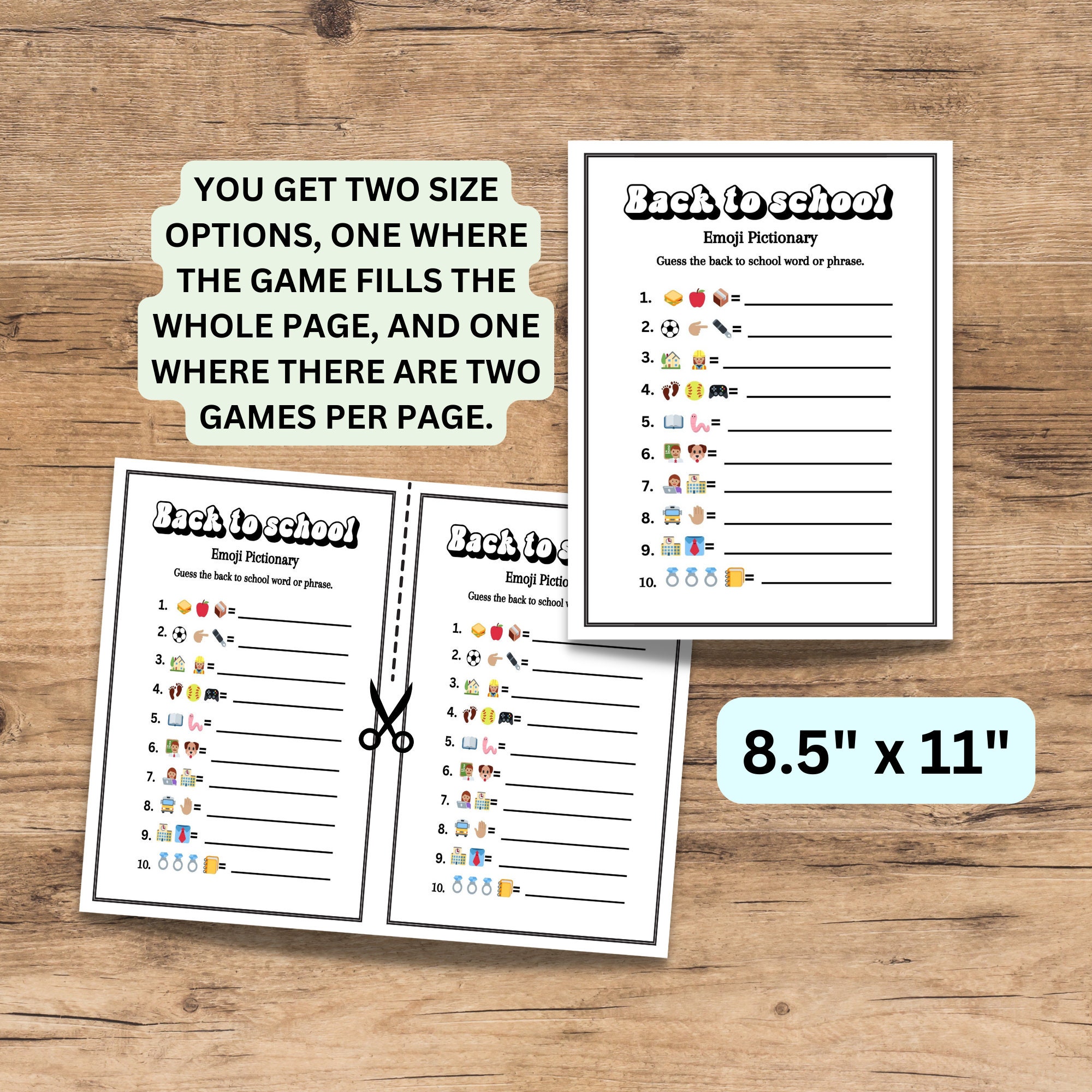 Back to School Game, Emoji Pictionary Worksheet, First Day of School ...