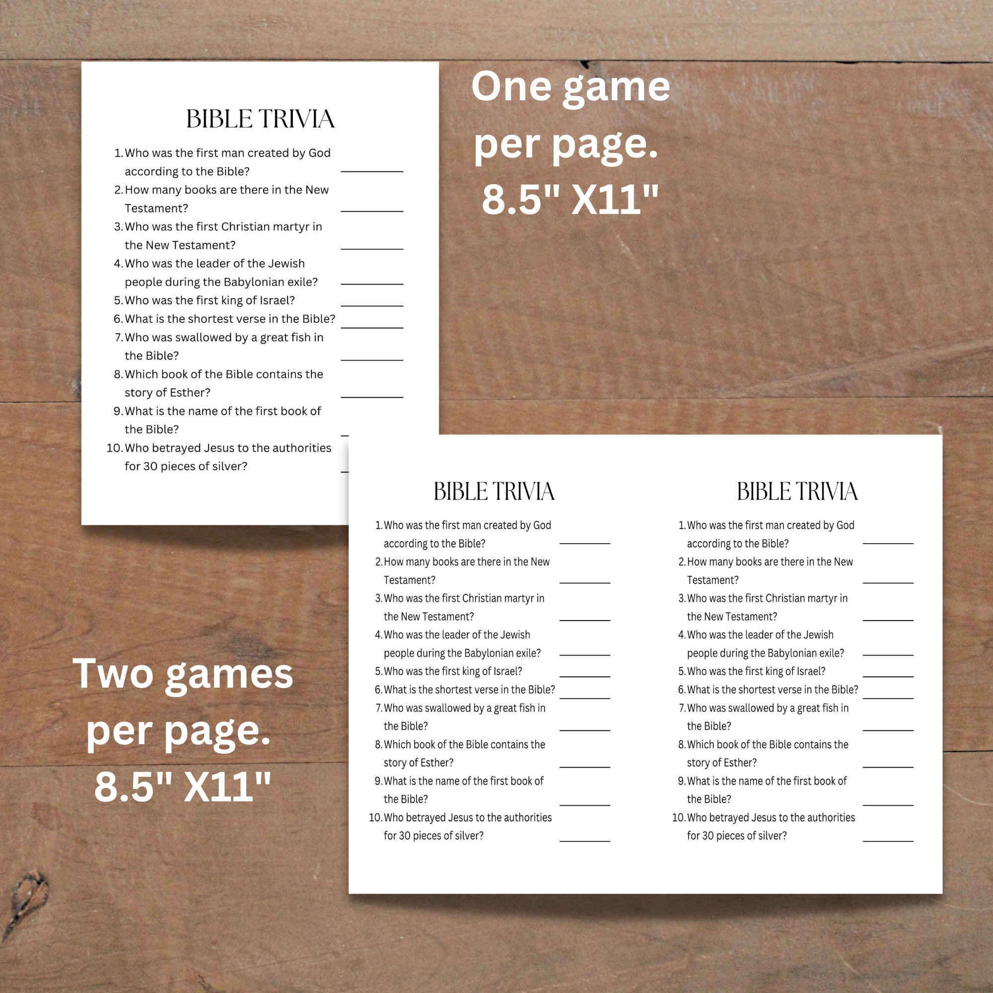 Bible Trivia, Church Party Game, Bible Game, Fun Church Game, Bible ...