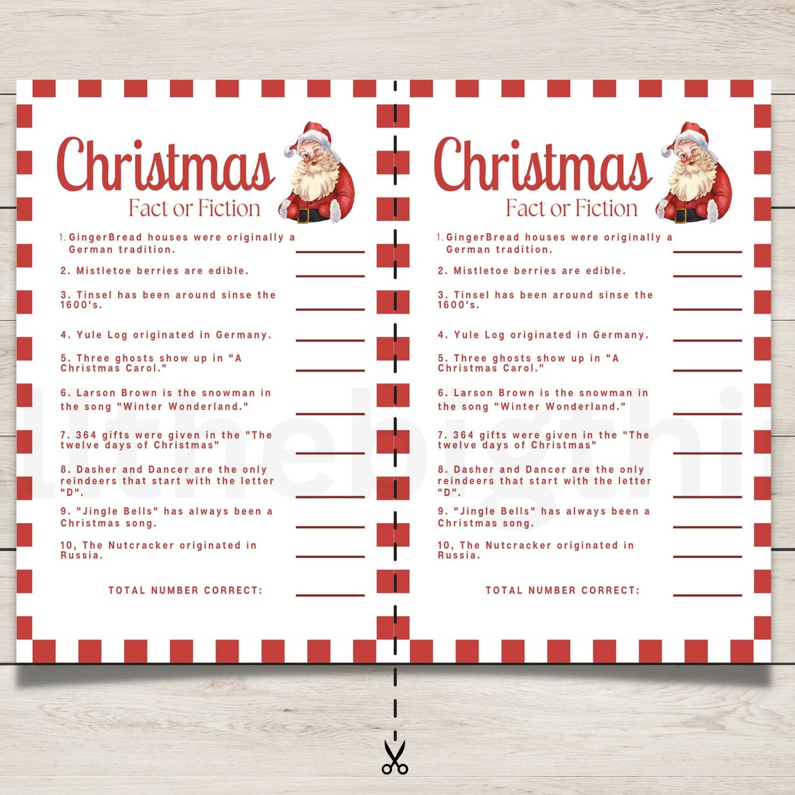 Christmas Game, Fact or Fiction Game, Holiday Party Game, Christmas ...